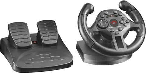 Trust GXT 570 Compact Vibration Racing Wheel + Pedals (PC/PS3), A - CeX ...