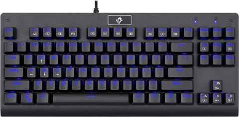 EagleTec KG040 Blue LED Mechanical TKL Gaming Keyboard (Blue Switches ...