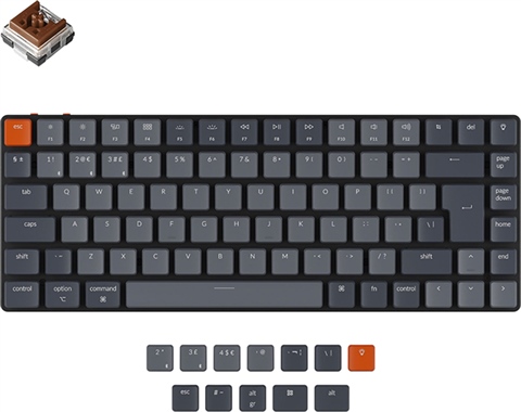 Keychron K3 Ultra-Slim White Backlit Wireless Keyboard (Brown Switch ...