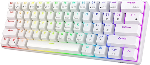 Royal Kludge RK61 Mech Bluetooth 60% Gaming Keyb. (Blue Switch) - White ...
