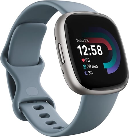 Fitbit Versa 4 Fitness Smartwatch - Waterfall Blue/Platinum, C - CeX ...