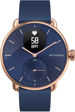 Withings ScanWatch HWA09 Hybrid Watch (38mm) - Rose Gold Blue, B - CeX ...