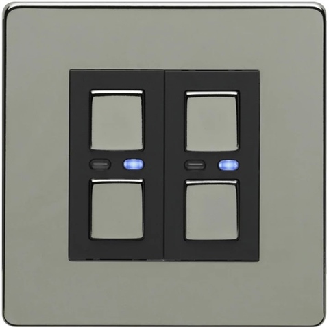 Lightwave 2 Gang Slave Dimmer Switch - Black Chrome, A - CeX (UK ...