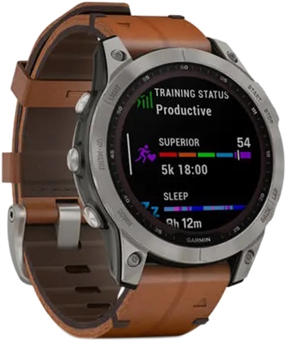 Garmin Fenix 7X Sapphire Solar 51mm Smartwatch - Titanium/Chestnut, B ...