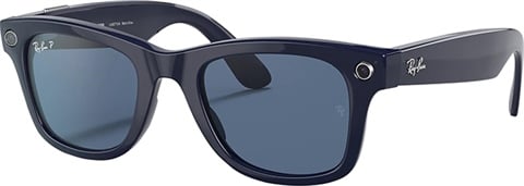 Ray-Ban Stories RW4002 Wayfarer, Blue Frame Dark Blue Lens, Large, C ...