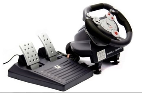 Gamester Dual Force Steering Wheel + Pedals - CeX (UK): - Buy, Sell, Donate