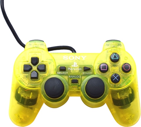 PS2 Official DualShock 2 Clear Yellow Controller, B - CeX (UK): - Buy ...