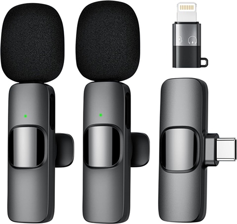 Qhot (iOS&USB-C/2Mic) Lavalier Wireless Microphones for iPhone, B - CeX ...